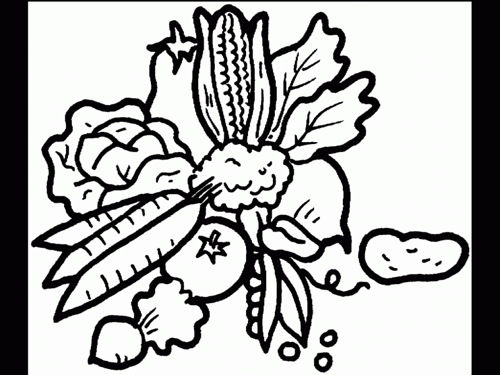 Frutas y verduras para colorear