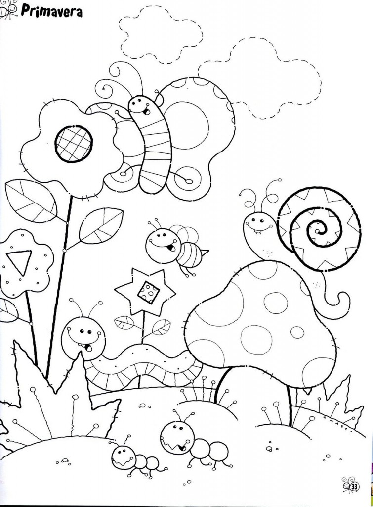 Imagenes de primavera para colorear