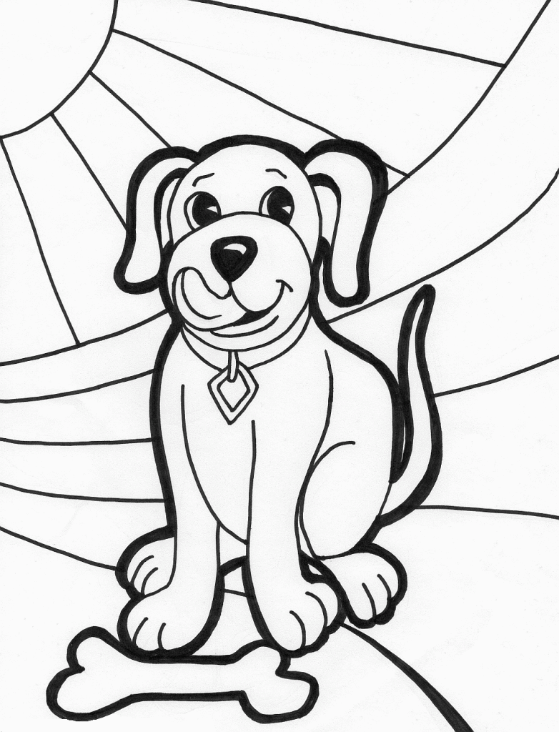 Perro para colorear, pintar e imprimir