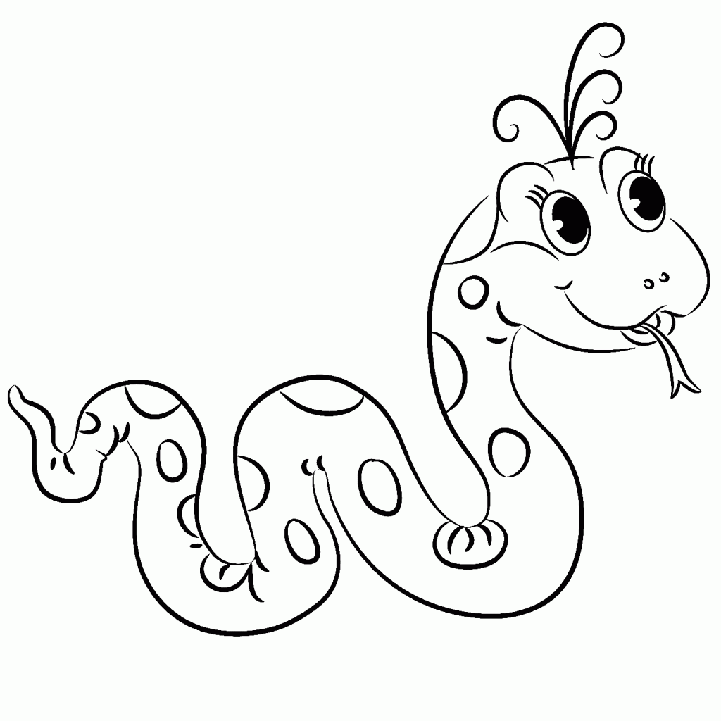 Serpiente para colorear, pintar e imprimir